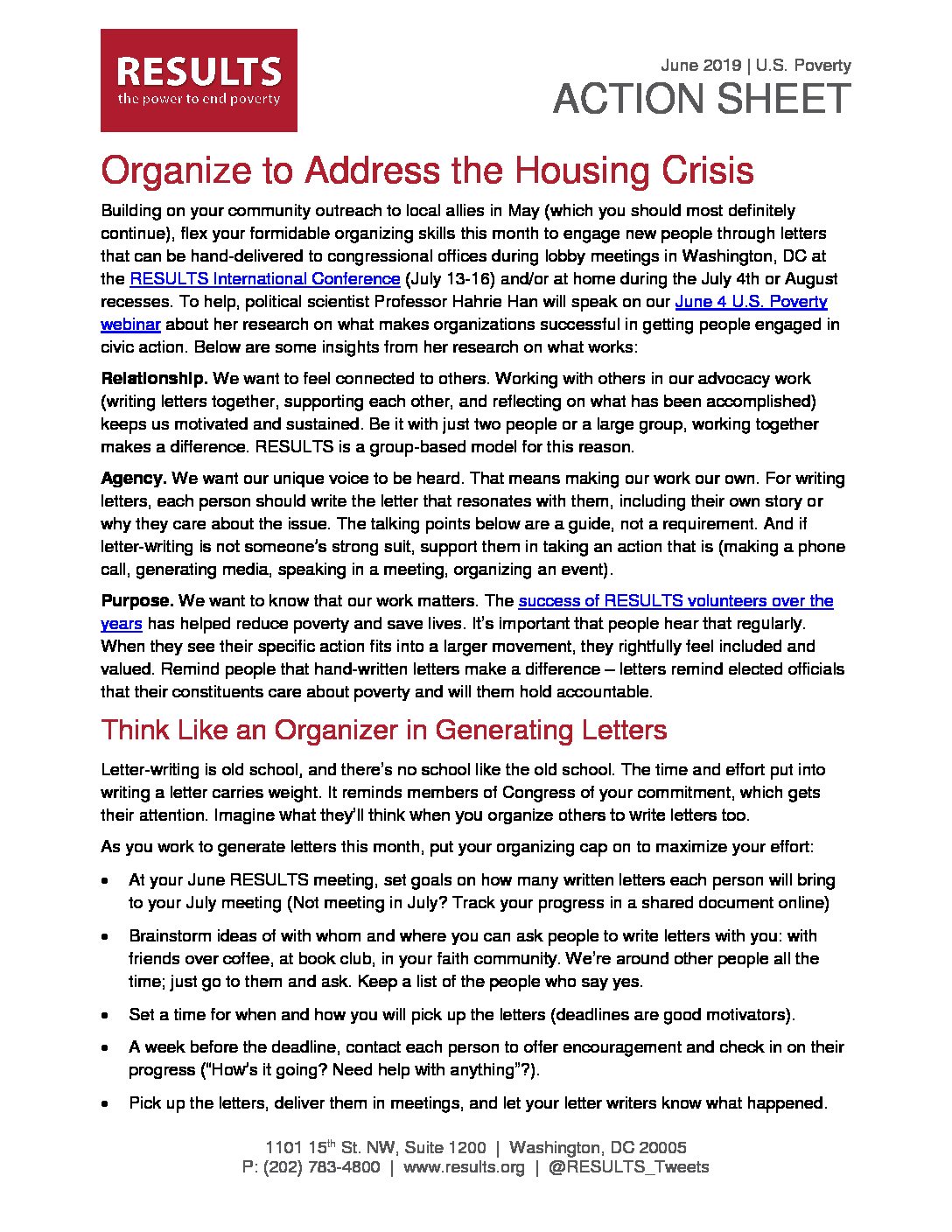 Monthly Actions - RESULTS