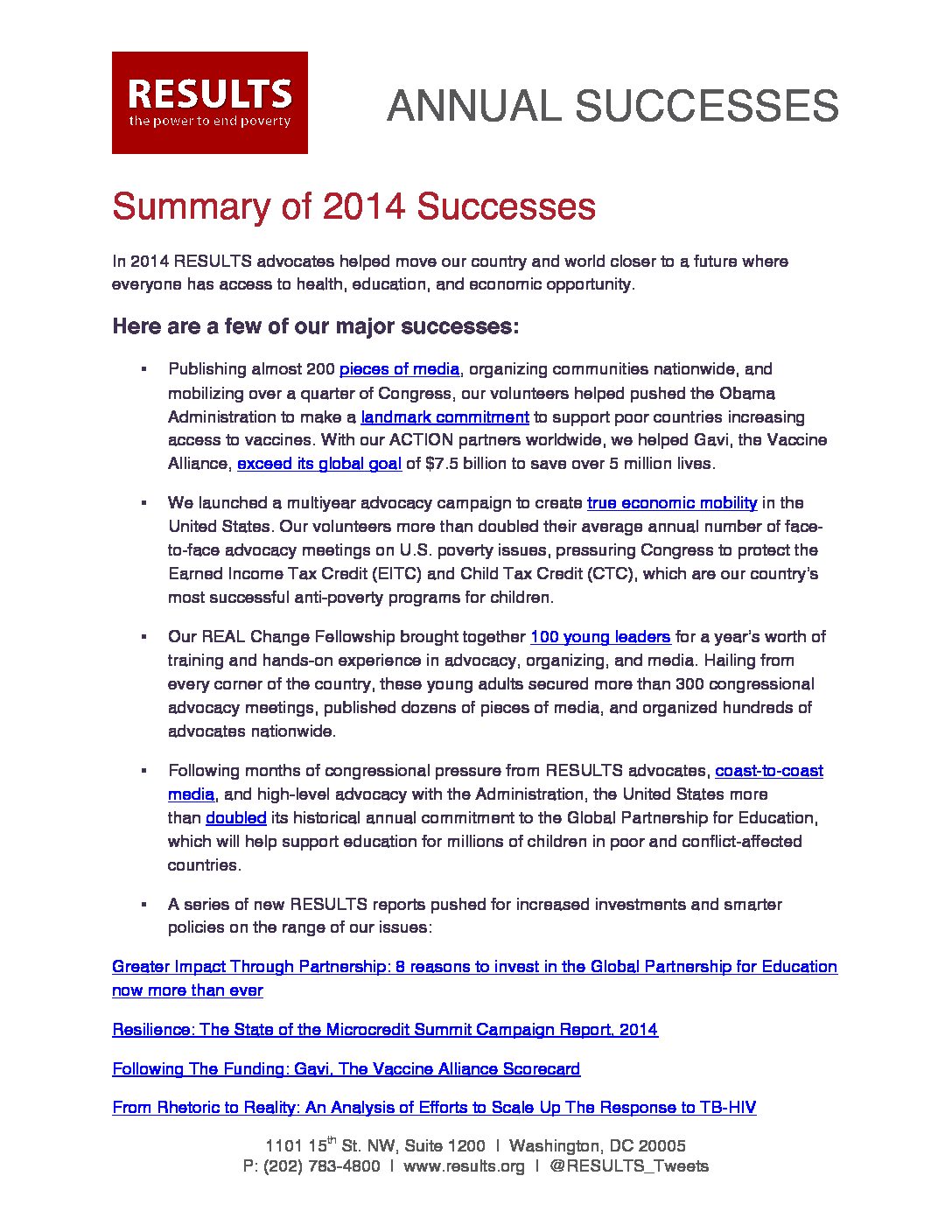 Our Impact - RESULTS