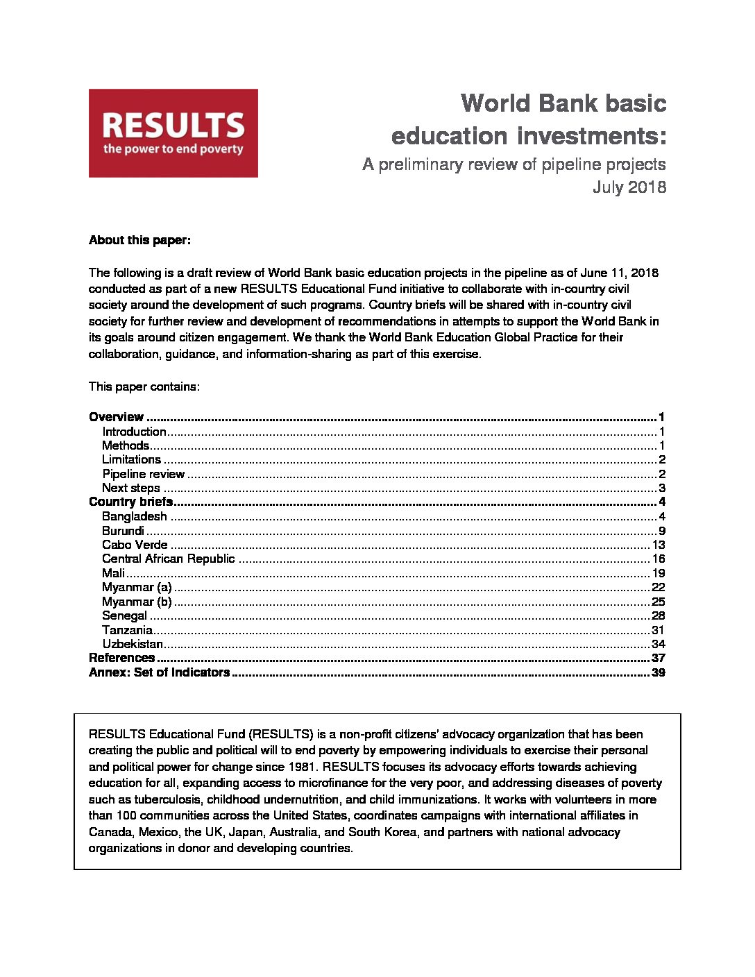 Global Education - RESULTS
